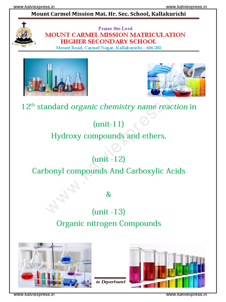 kalviexpress che name reaction.1pdf (1) (1) | PDF | Aldehyde | Amine