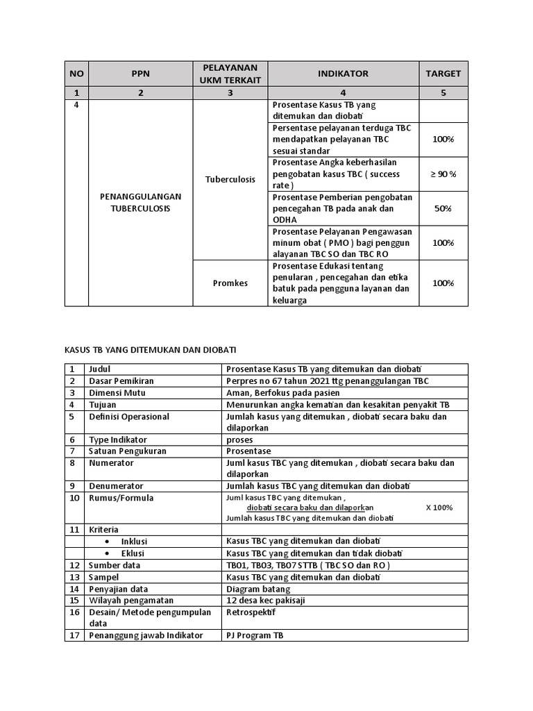 Kamus Indikator TB | PDF