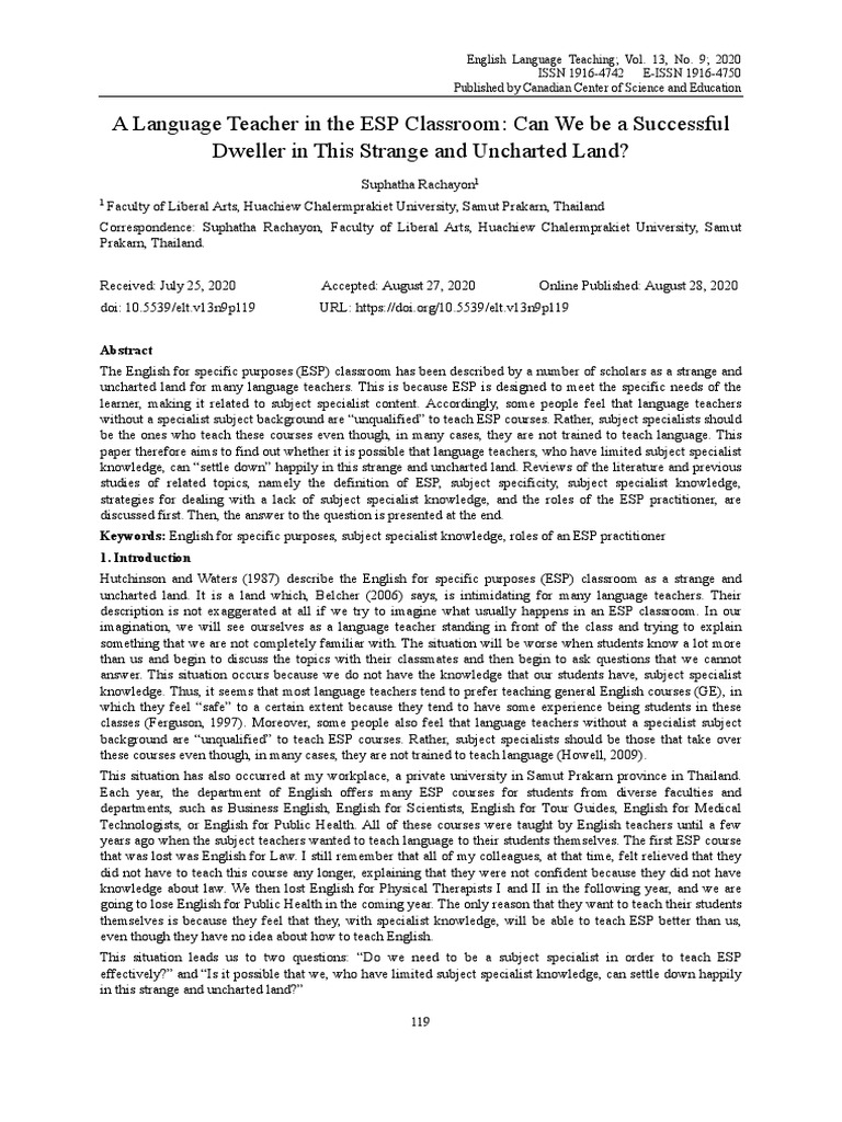 ESP Article-1 | PDF | Teaching Method | Teachers
