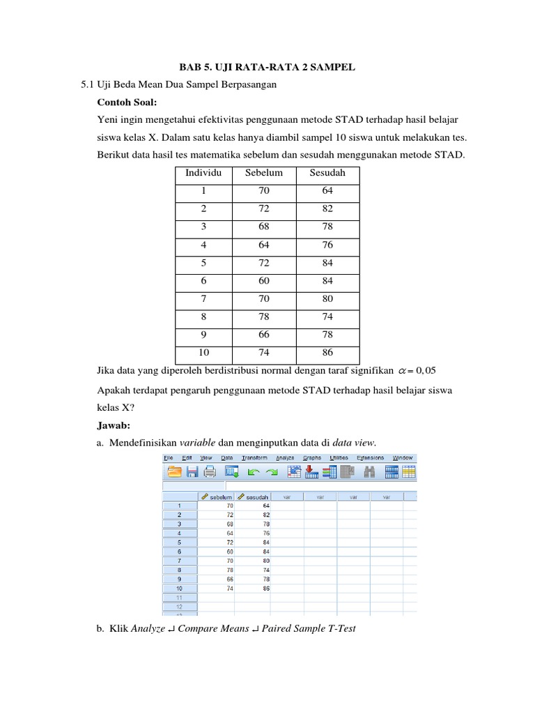 Uji Rata-Rata Dua Sampel | PDF