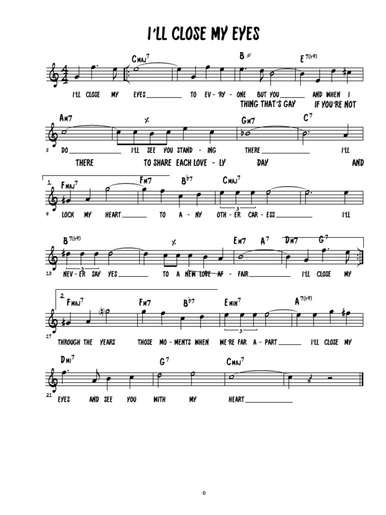 I'll Close My Eyes PDF | PDF I'll Close My Eyes PDF | PDF