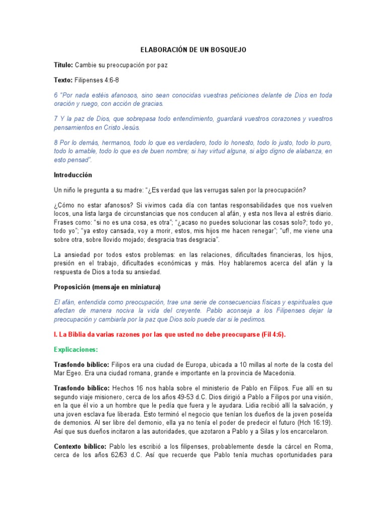 Ejemplo de Bosquejo Expositivo | PDF | Pablo el apóstol | Oración