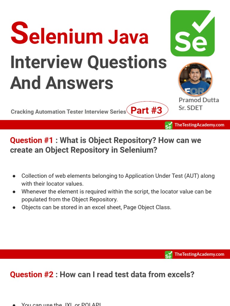Selenium Java Interview Questions And Answers Part 3 Descargar Gratis Pdf Selenium