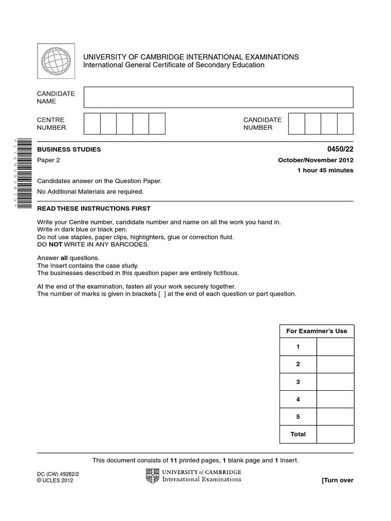 University of Cambridge International Examinations International ...