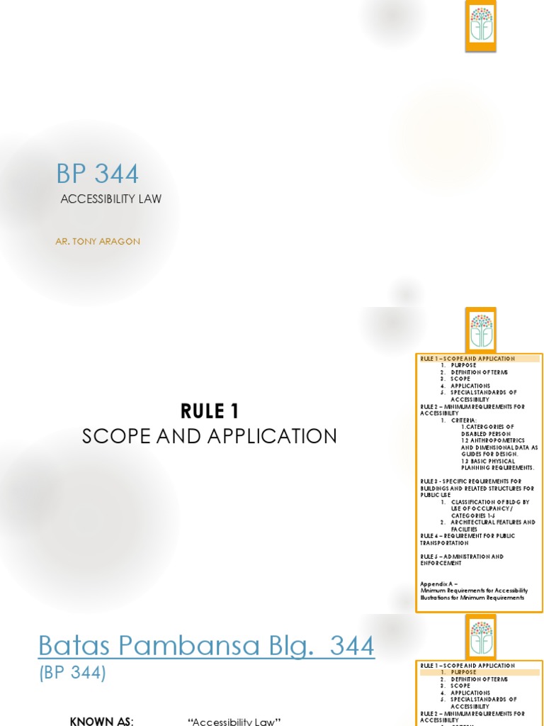 BP 344 Accessibility Law Overview | PDF | Accessibility | Disability