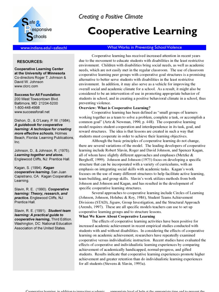 Cooperative Learning | PDF