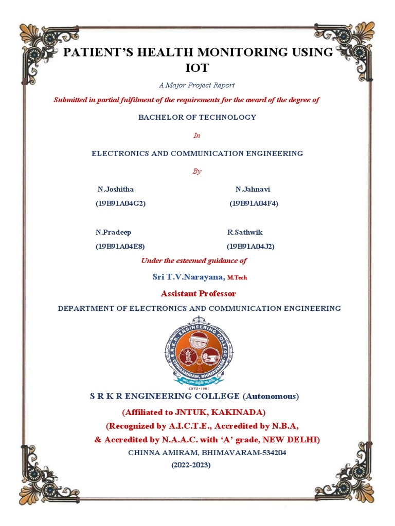 Patients Health Monitoring Using Iot | PDF | Internet Of Things | Arduino