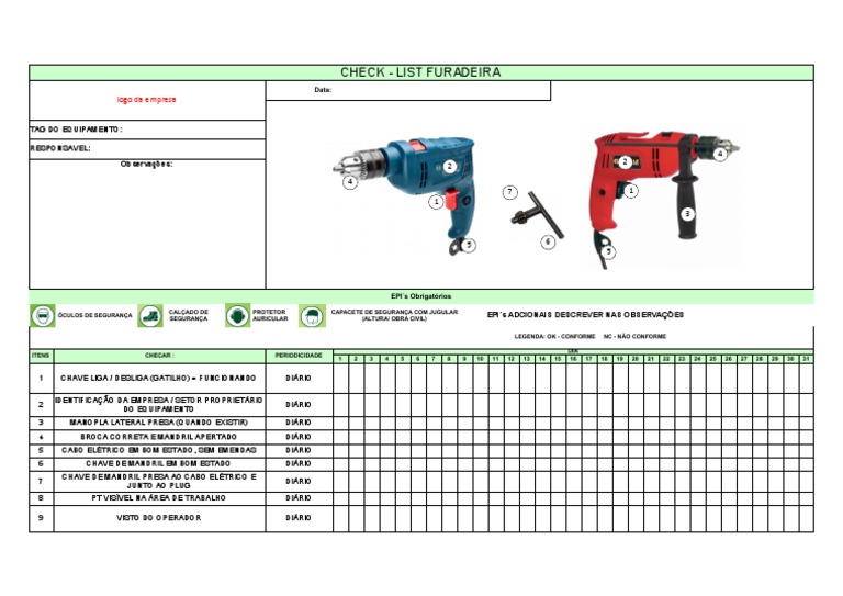 Check List Furadeira | PDF