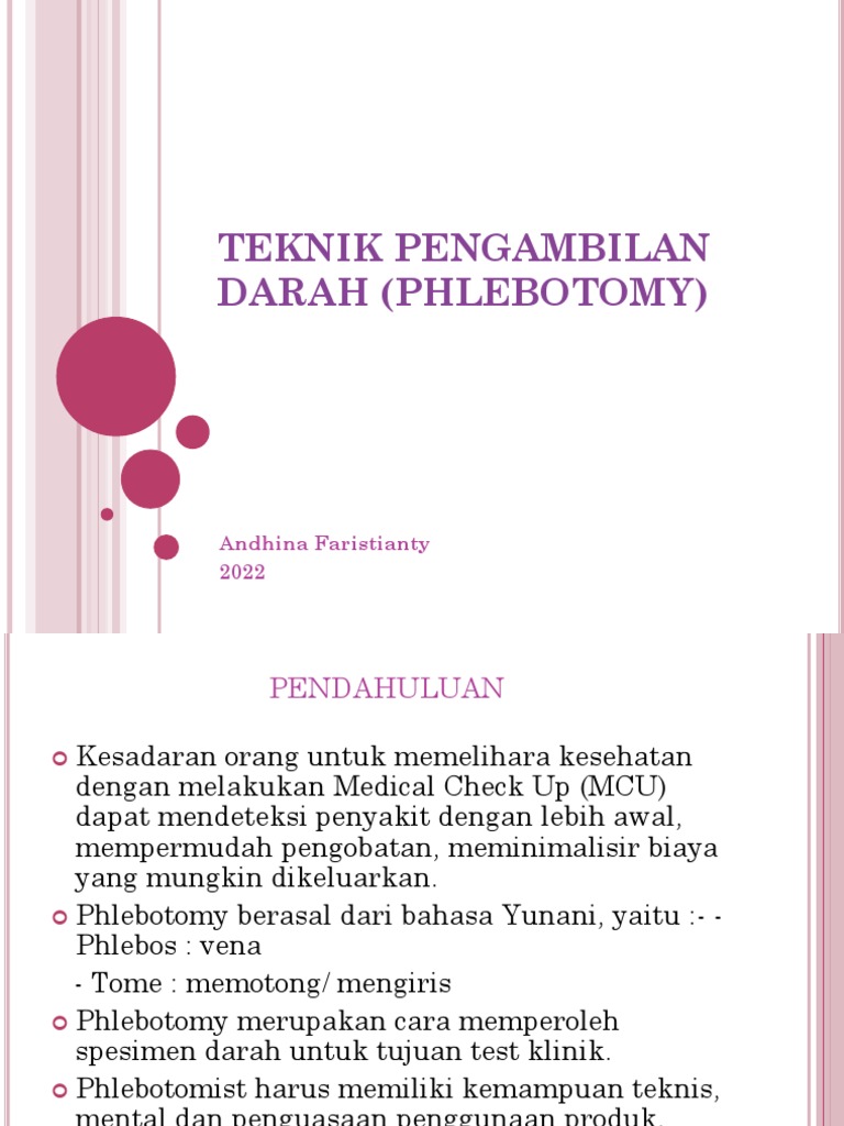 Teknik Pengambilan Darah (Phlebotomy) | PDF