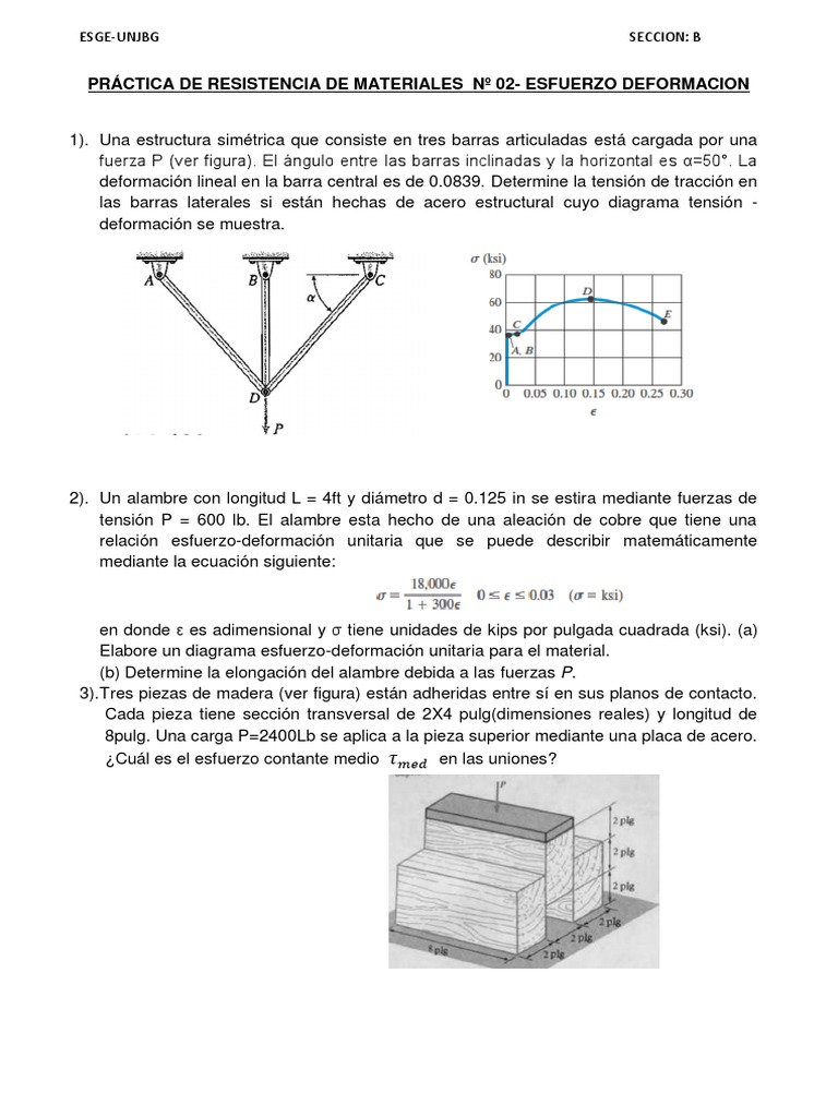 Análisis de esfuerzos y deformaciones en diversas estructuras sometidas a cargas | PDF ...