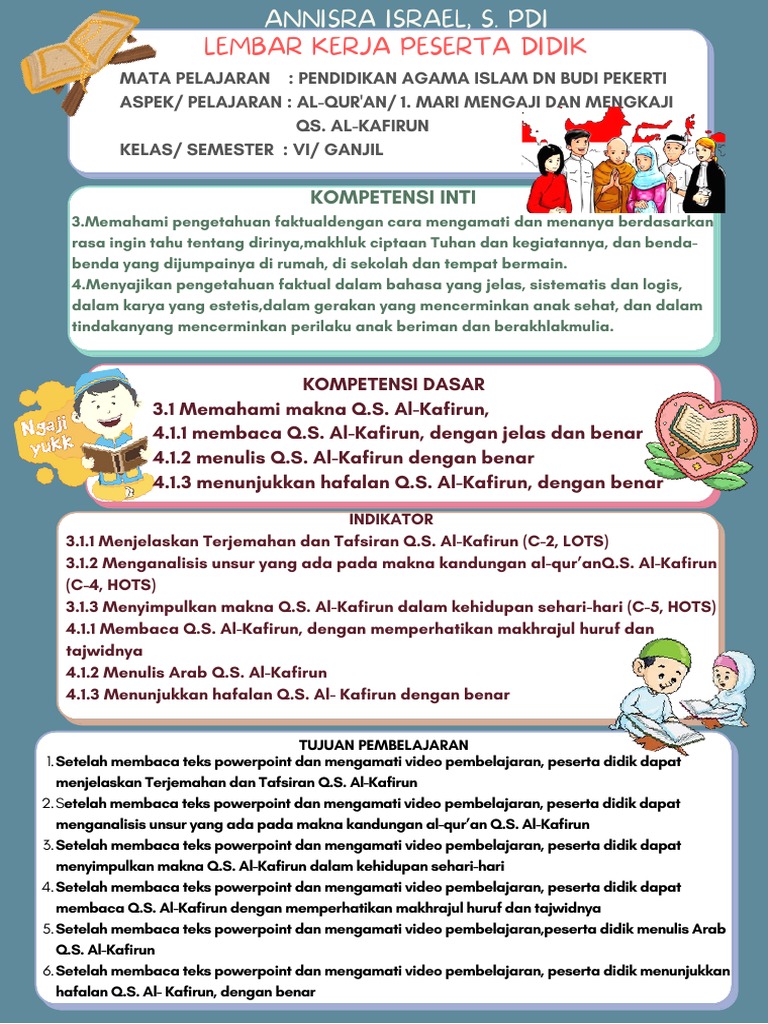 LKPD QS - Al-Kafirun Kelas 6 Semester 1 K-13 | PDF