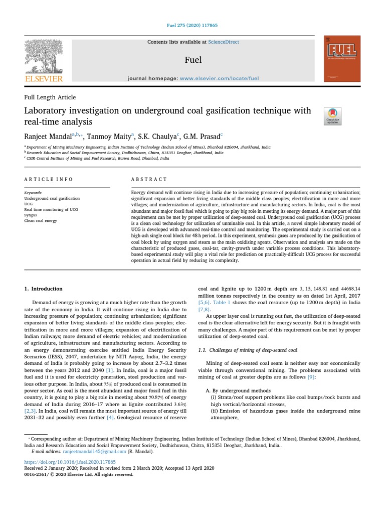 Fuel Paper | PDF | Gasification | Coal