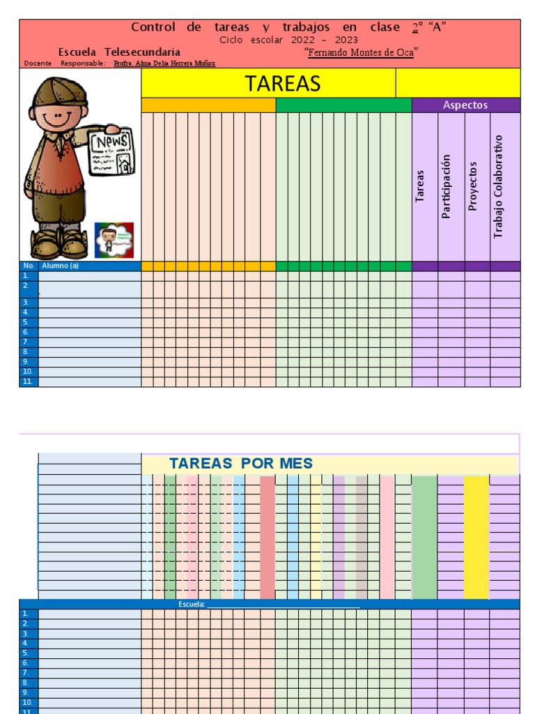 Control de Tareas y Trabajos 2021'2022 | PDF
