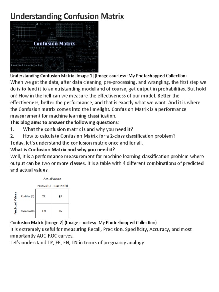 Understanding Confusion Matrix | PDF | Applied Mathematics | Statistics Understanding Confusion Matrix | PDF | Applied Mathematics | Statistics