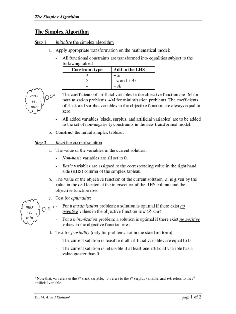 simplex algorithm | PDF | Mathematical Optimization | Mathematical Logic