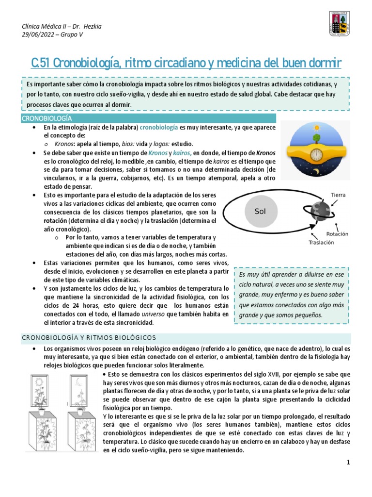 C51 Cronobiologia | PDF | Ritmo circadiano | Dormir