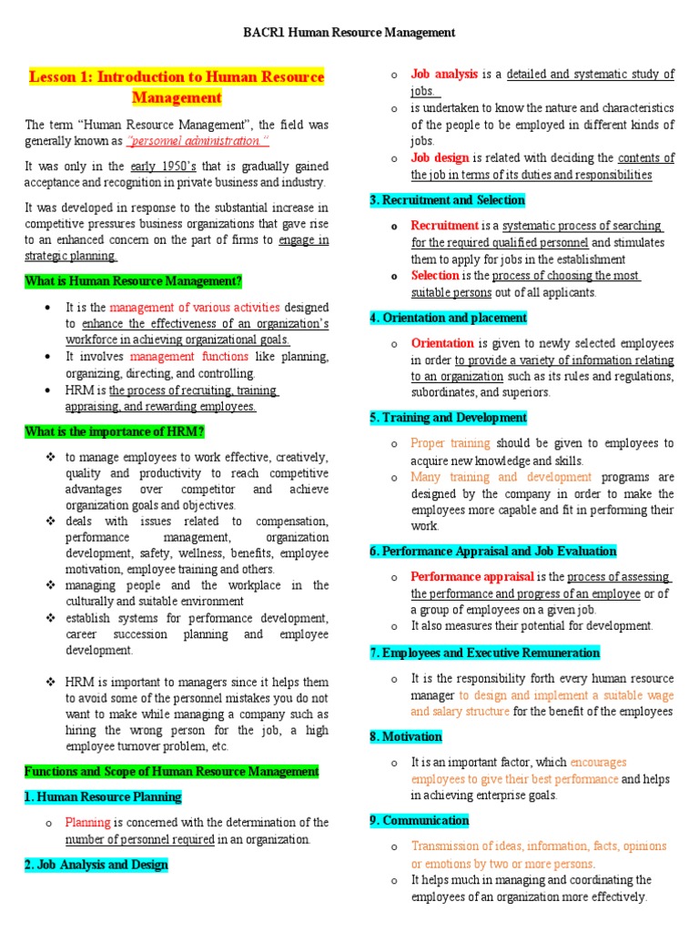 HRM Reviewer | PDF | Recruitment | Human Resource Management