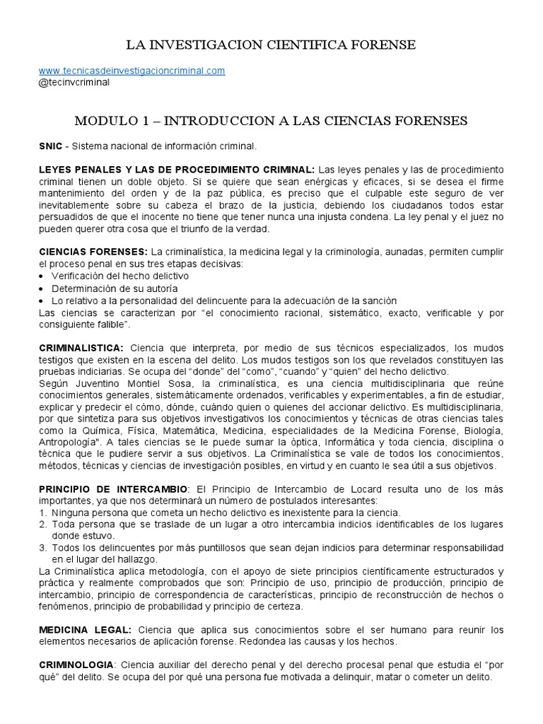 La Investigacion Cientifica Forense | PDF | La dependencia de ...