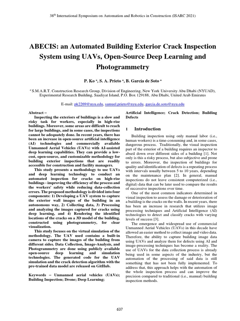 Automated Building Exterior Crack Inspection System using UAVs, Open-Source Deep Learning and ...