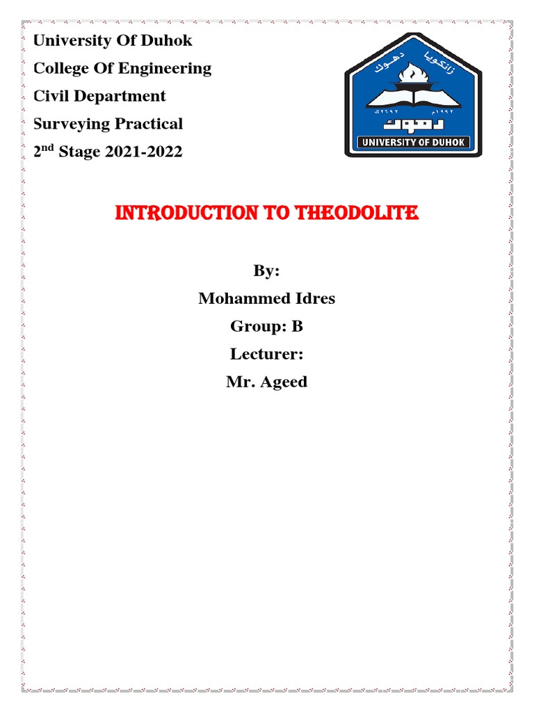 Introduction to Theodolite Surveying | PDF | Surveying | Measuring ...