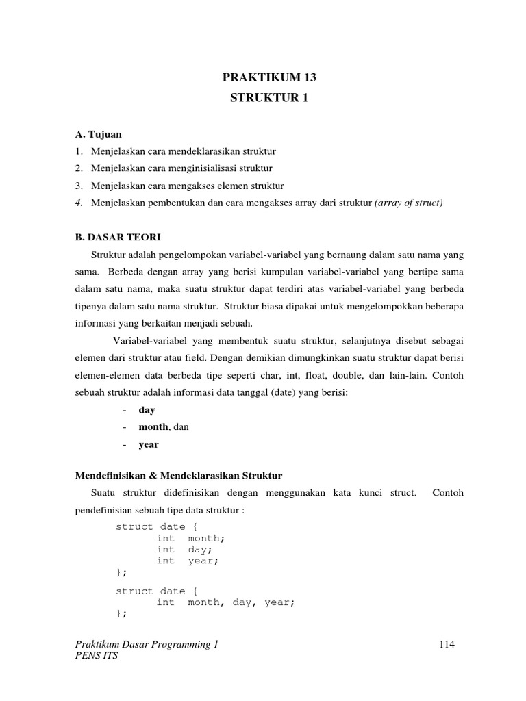 Adoc - Pub - Praktikum 13 Struktur 1 | PDF