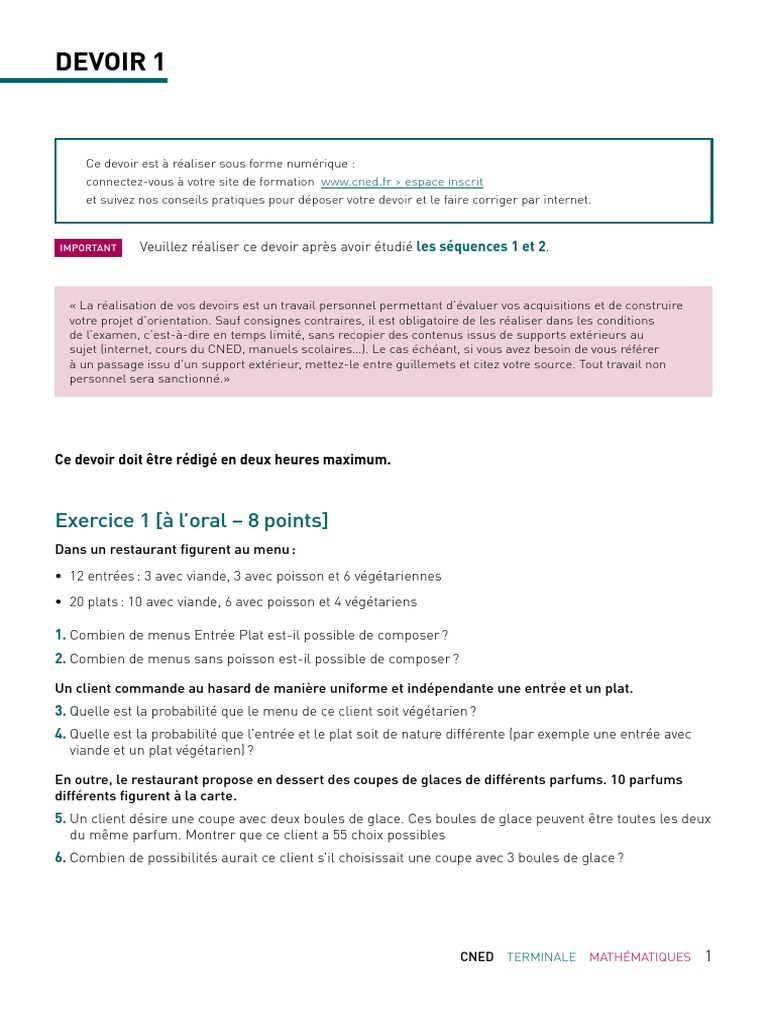 7MA06TEWB0222 Devoir1 | PDF | Mathématiques