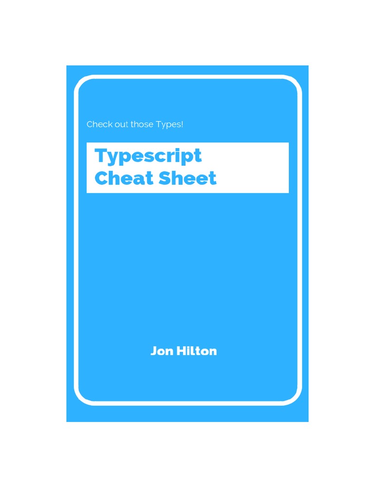 TypeScript Cheatsheets | PDF | Constructor (Object Oriented Programming ... TypeScript Cheatsheets | PDF | Constructor (Object Oriented Programming ...