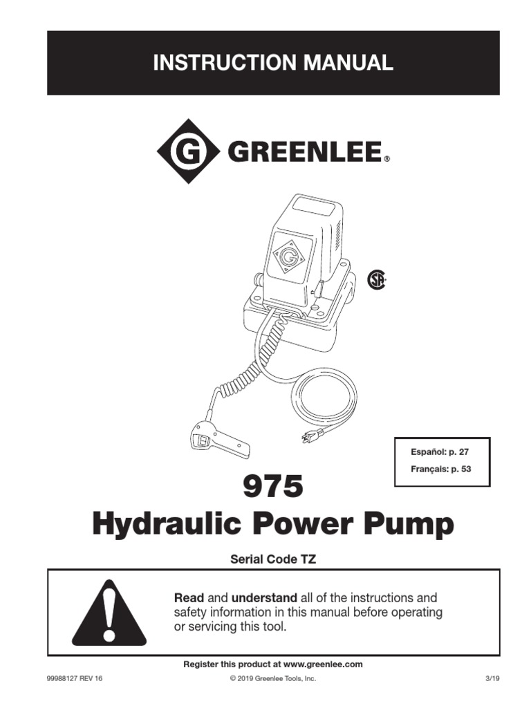 975 Hydraulic Pump Serial Code TZ Manual | PDF | Valve | Pump