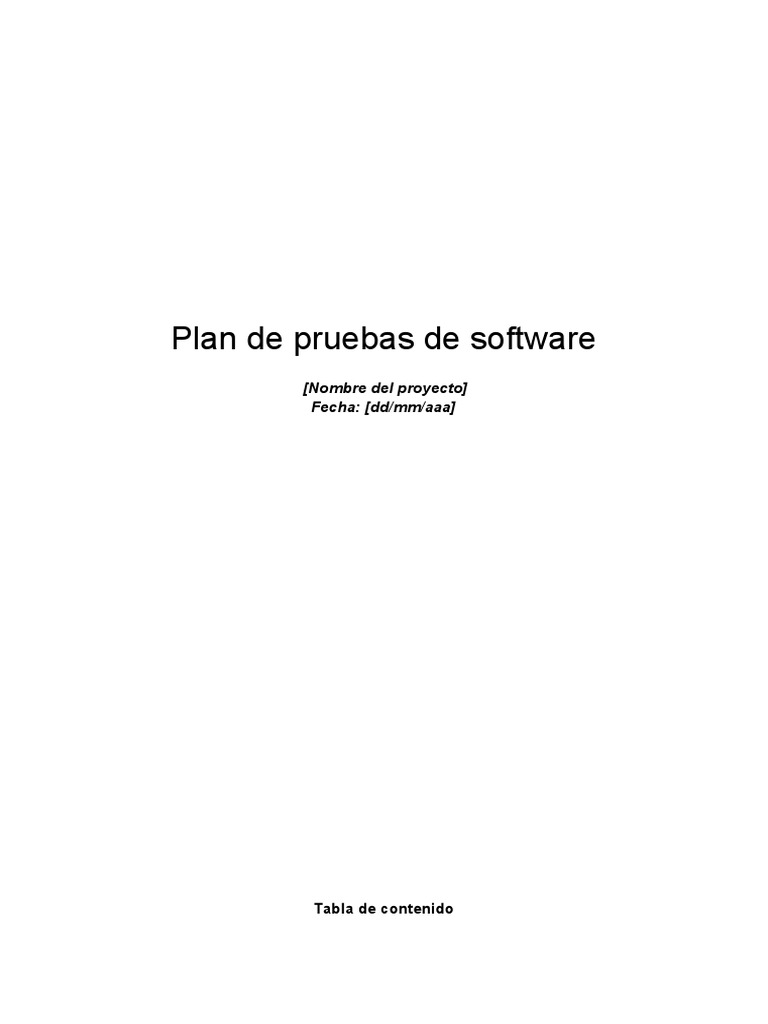 Plan De Pruebas De Software Pdf Software Pruebas De Software 