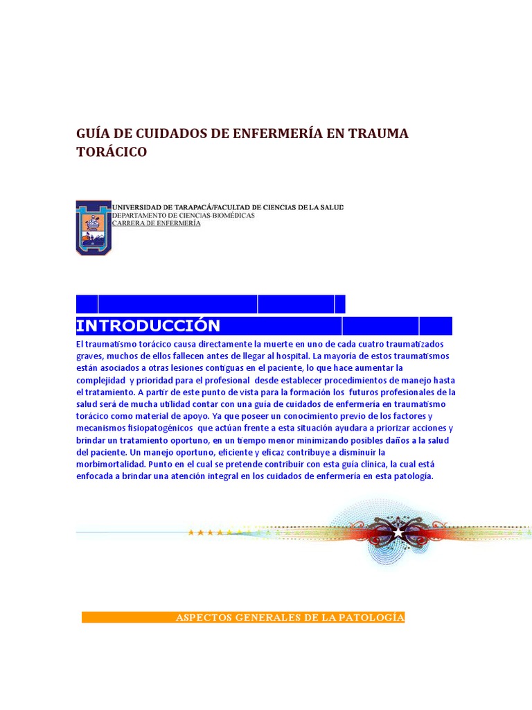 Guía de Cuidados de Enfermería en Trauma Torácico | Descargar gratis PDF | Lesión | Enfermedades ...