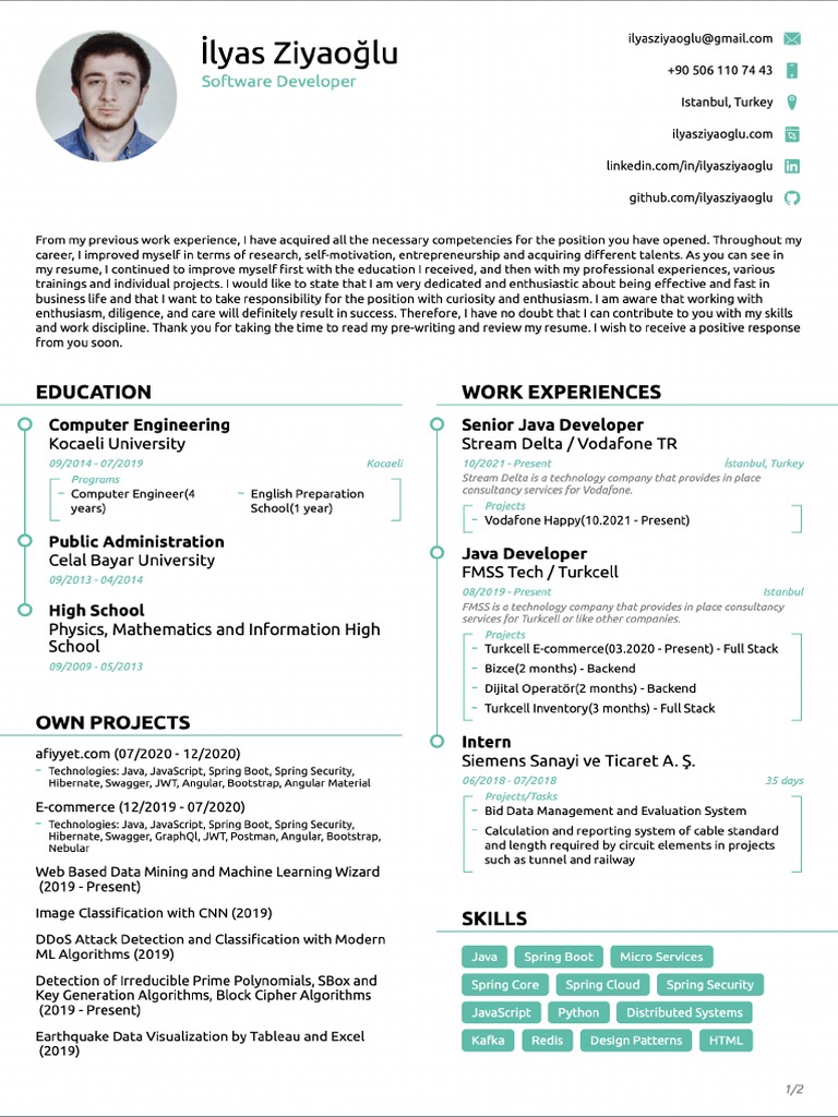 İlyas Ziyaoğlu CV | PDF