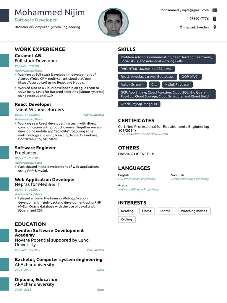 Mohammed's Resume | PDF | My Sql | Web Application
