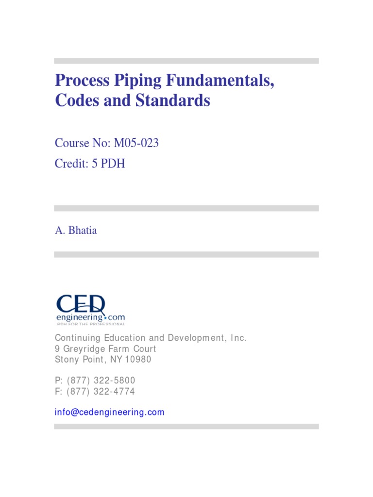 Process Piping Fundamentals Codes and ST | PDF | Pipe (Fluid Conveyance) | Stainless Steel