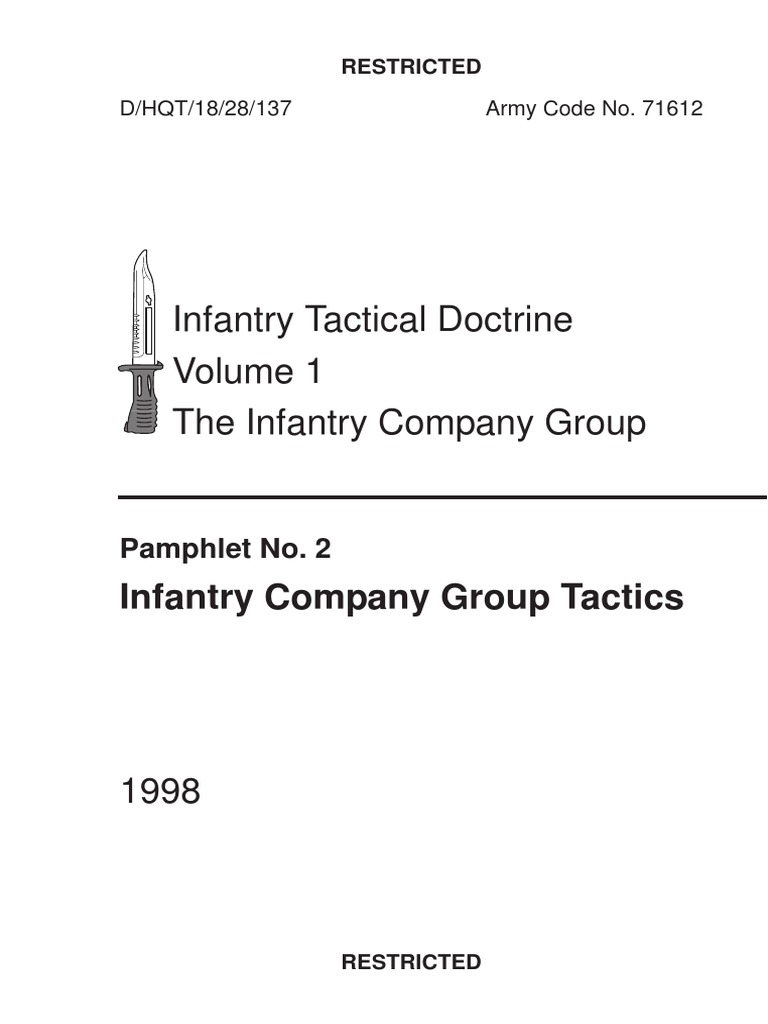 Infantry Tactical Doctrine Volume 1 The Infantry Company Infantry ...