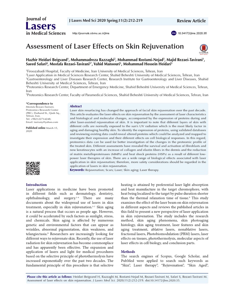 Assessment of Laser Effects On Skin Rejuvenation | PDF | Skin | Scar