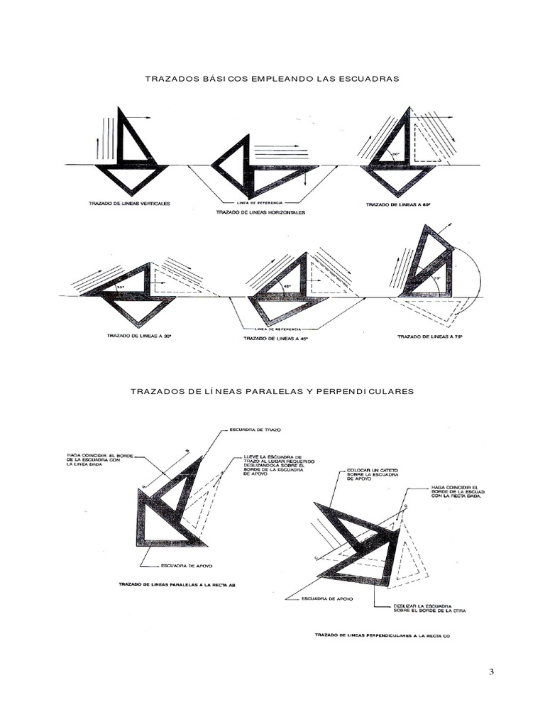 1uso de Escuadras y Lapices en Dibujo | PDF 1uso de Escuadras y Lapices en Dibujo | PDF