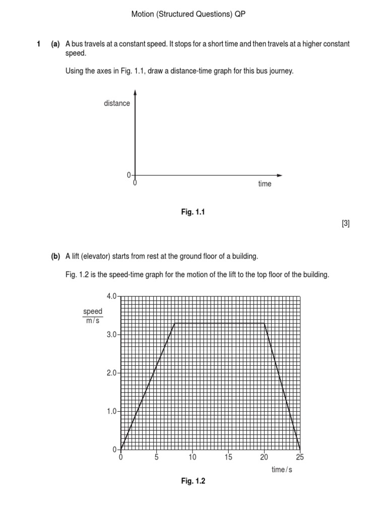Motion 1 QP | PDF | Acceleration | Speed