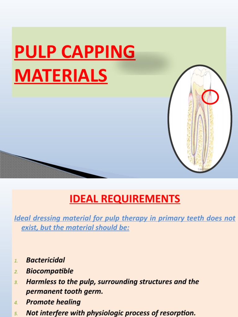 Pulp Capping Materials Overview | PDF | Chemistry | Health Sciences