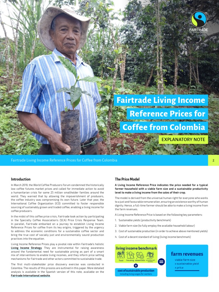 Fairtrade Living Income Reference Prices For Coffee From Colombia 2021 ...