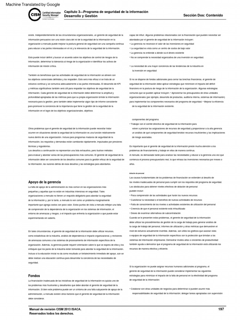 CISM - Gu A para La Certificaci N - 2013 - Docto de Apoyo-5 | PDF | Seguridad de información ...