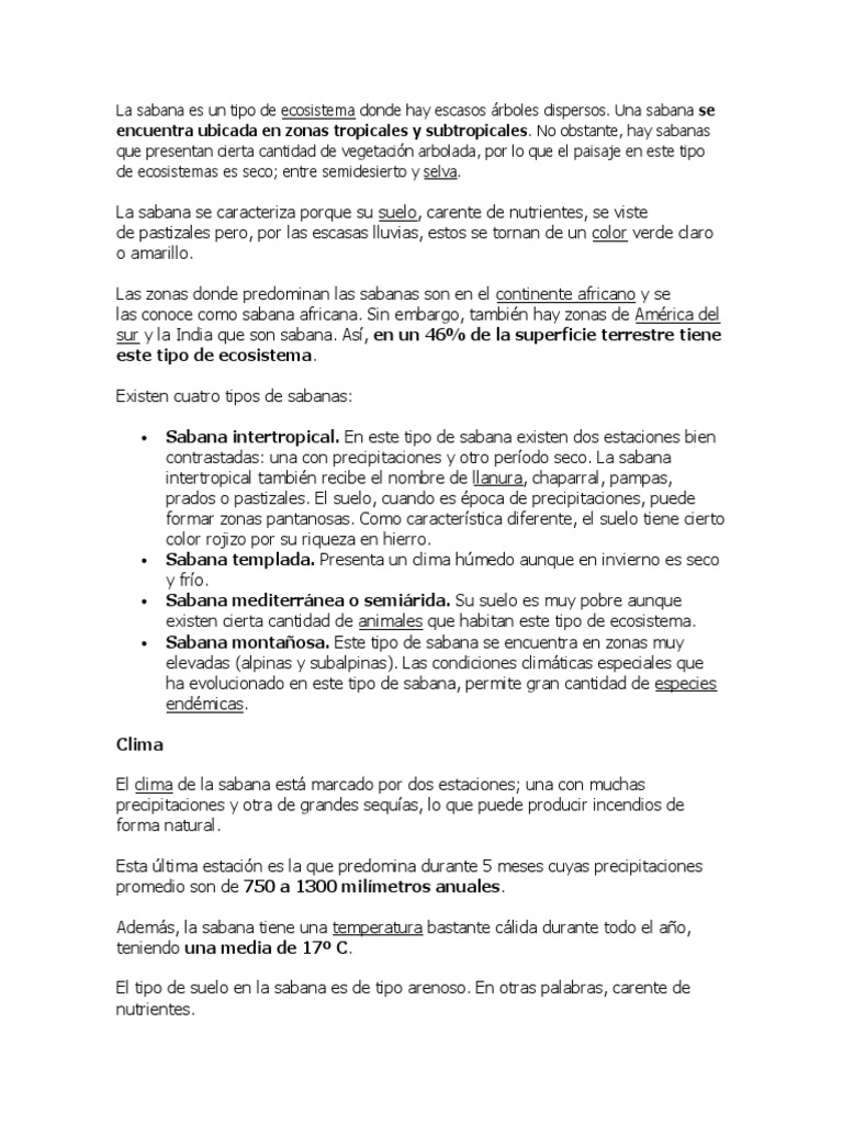 La Sabana | PDF | Sabana | Clima