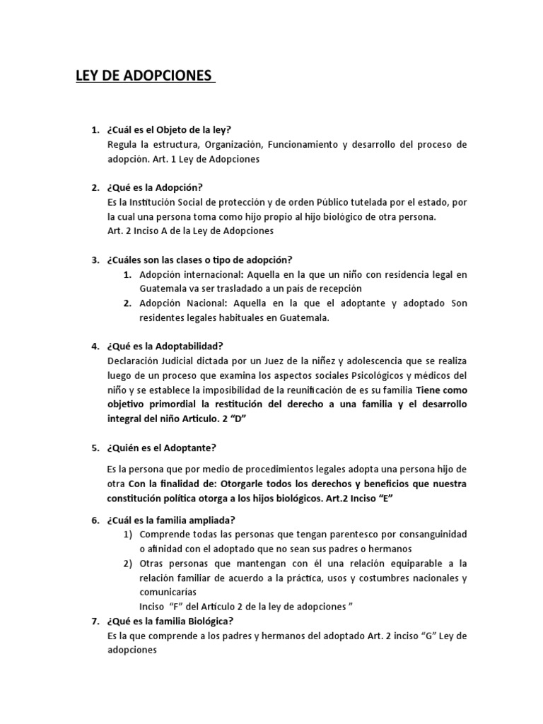 Ley de Adopciones Guatemala | PDF | Adopción | Familia