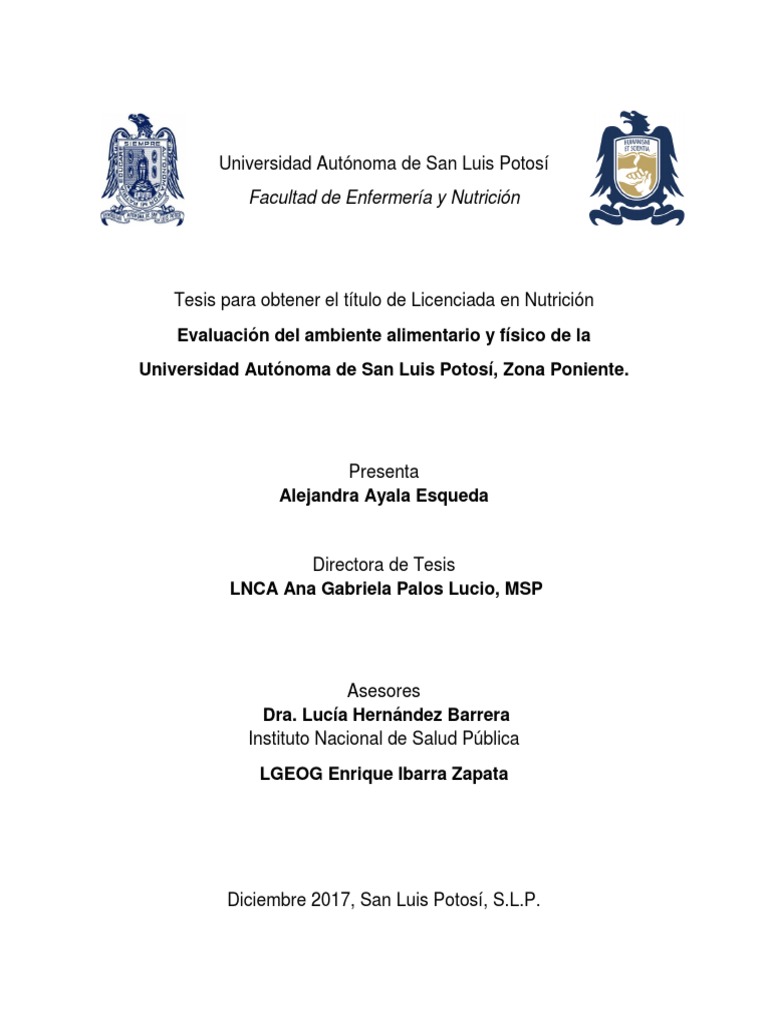 Tesis Final Alejandra Ayala Esqueda | PDF | Alimentos | Dieta