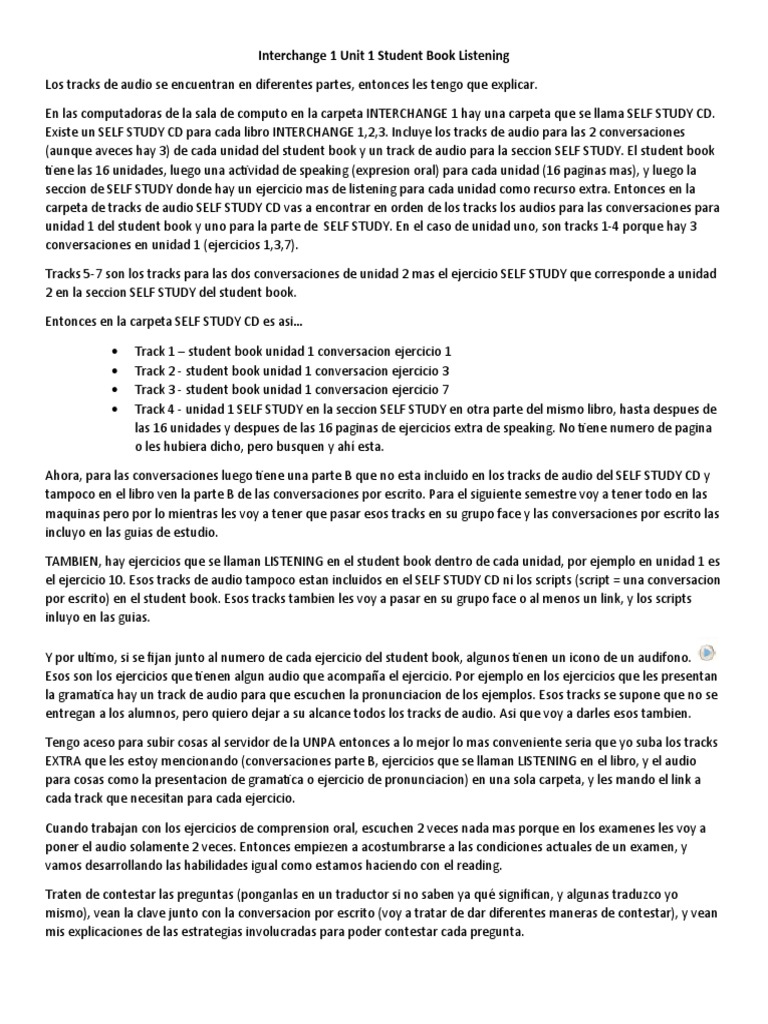 Interchange 1 Unit 1 Student Book Listening | PDF | Comunicación ...
