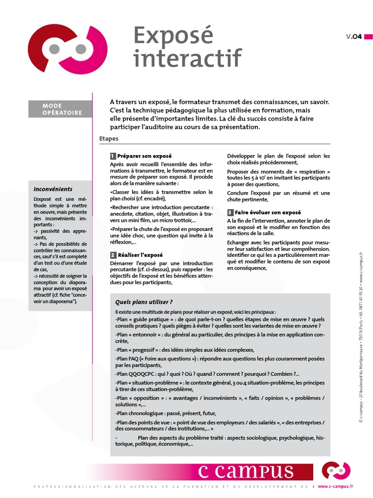 Exposé Interactif : Guide Pratique | PDF