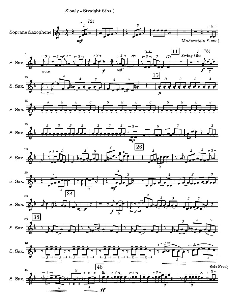 Feeling Good Sax Quintet | PDF | Saxophone | Woodwind Instruments