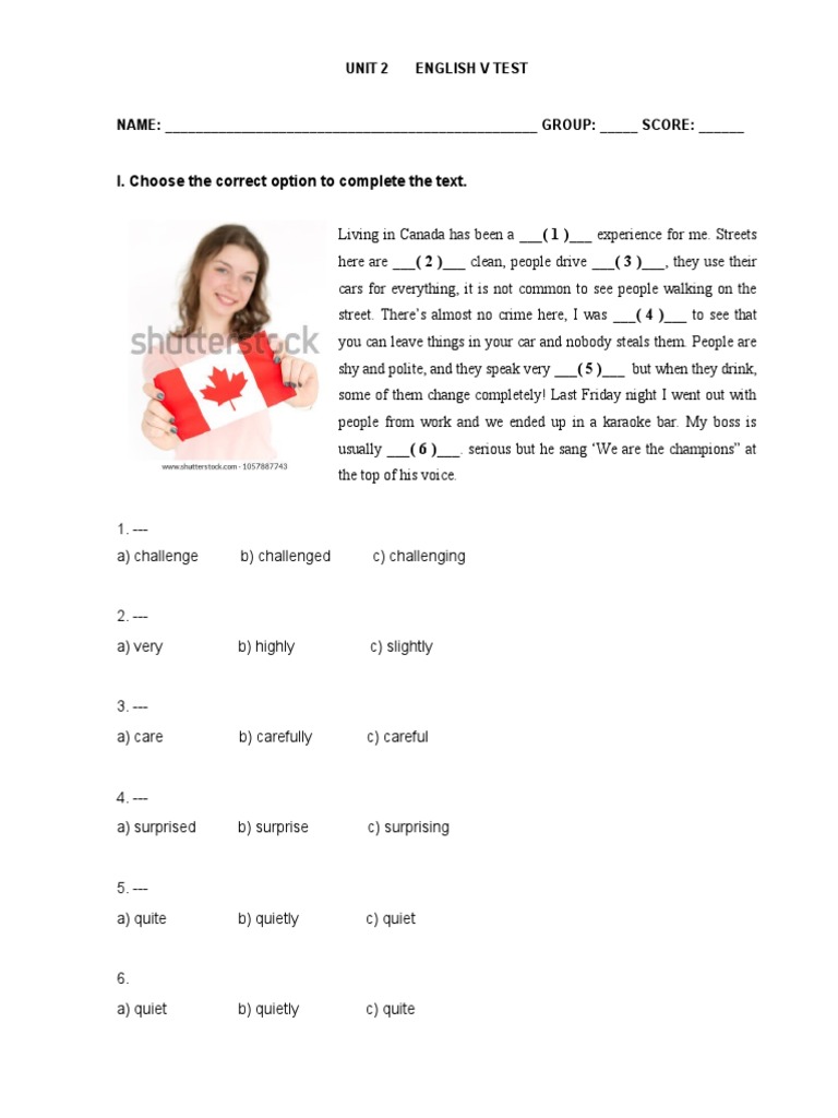 Unit 2 English V Test | PDF | Foreign Language Studies | Home & Garden