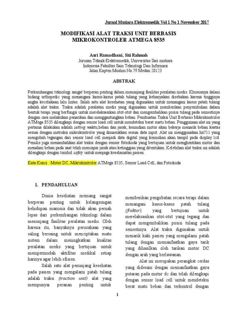 Alat Traksi Mikrokontroler untuk Fraktur | PDF