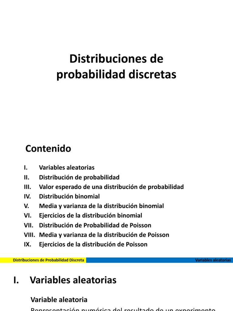 Distribuciones de Probabilidad Discretas | PDF | Variable aleatoria | Enseñanza de matemática