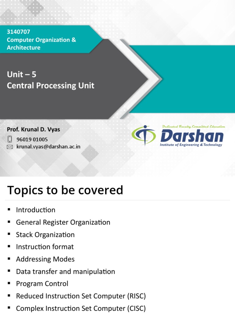 COA GTU Study Material Presentations Unit-5 11022020053257AM | PDF | Central Processing Unit ...